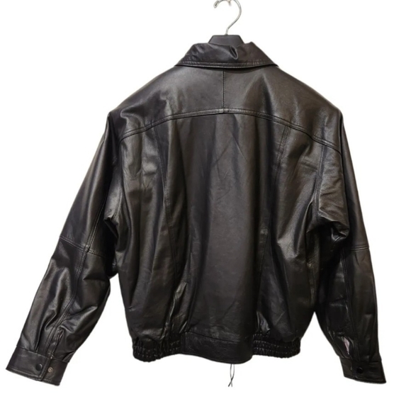 Jackets & Coats | Burks Bay Black Leather Bomber Jacket With Map Liner ...